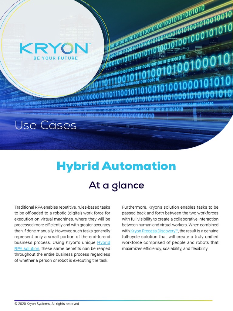 Kryon-RPA-Use Cases-Hybrid | PDF | Automation | Computer Engineering