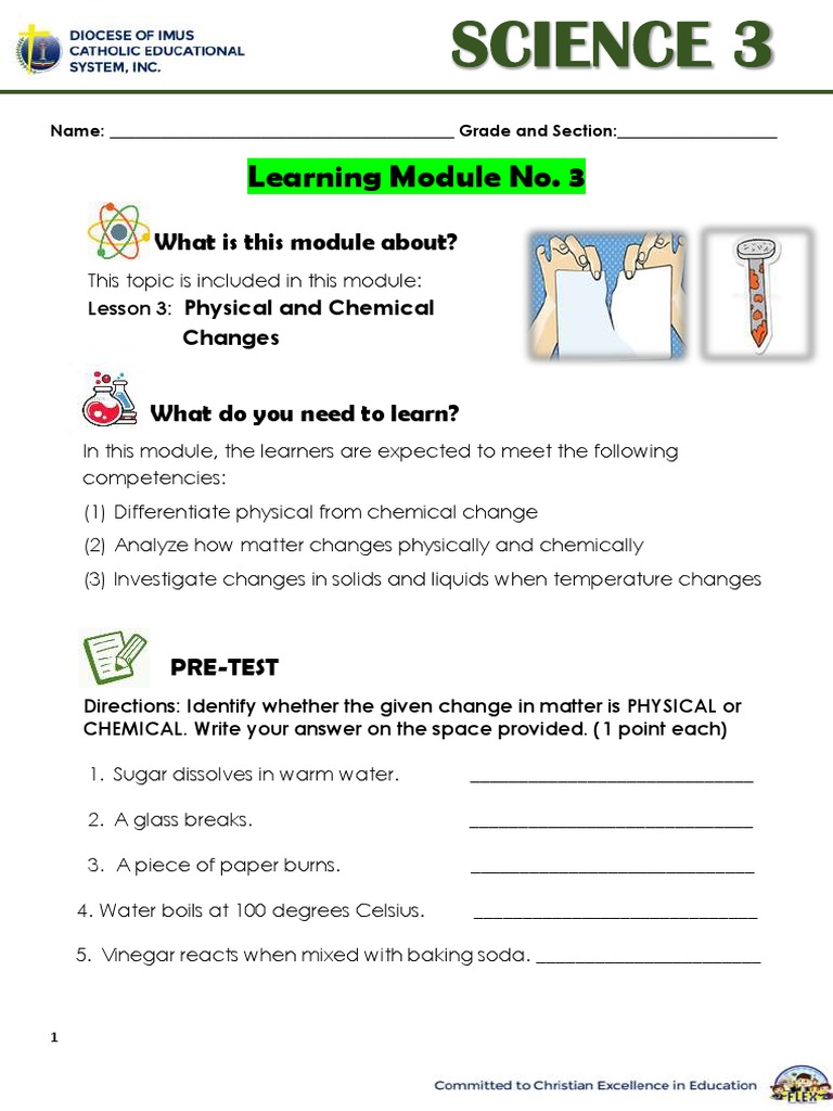 Science3 q1 Module 3 Final | PDF | Chemical Substances | Water