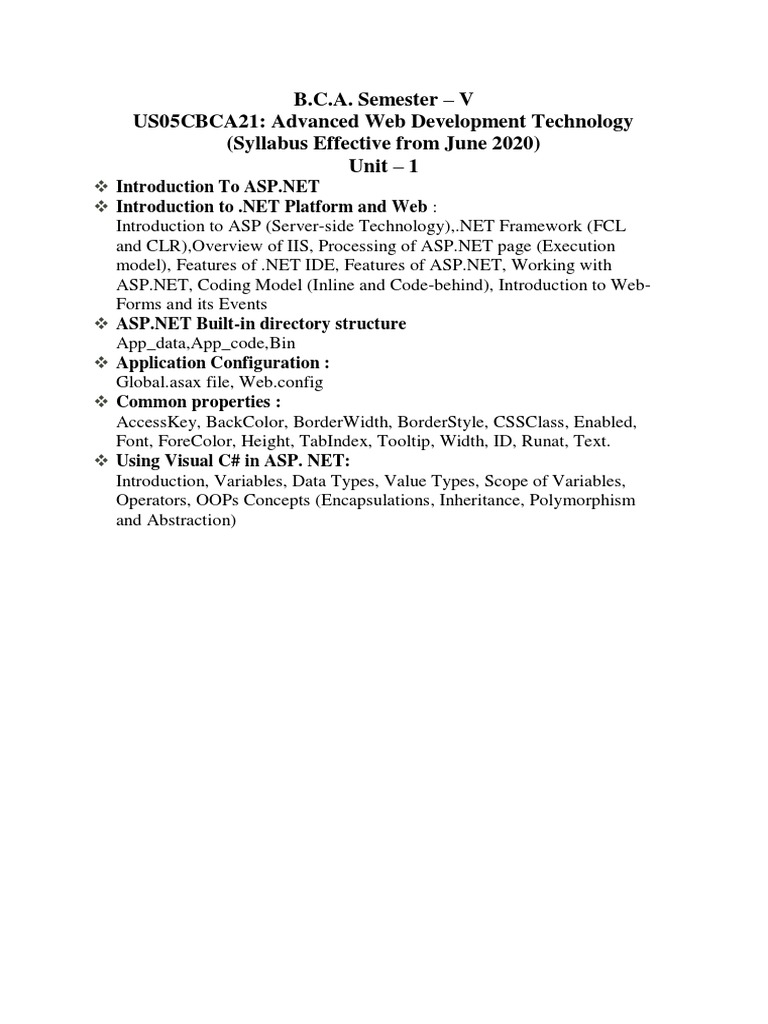 Aspnet Unit 1 Pdf Scope Computer Science C Sharp Programming Language 5265