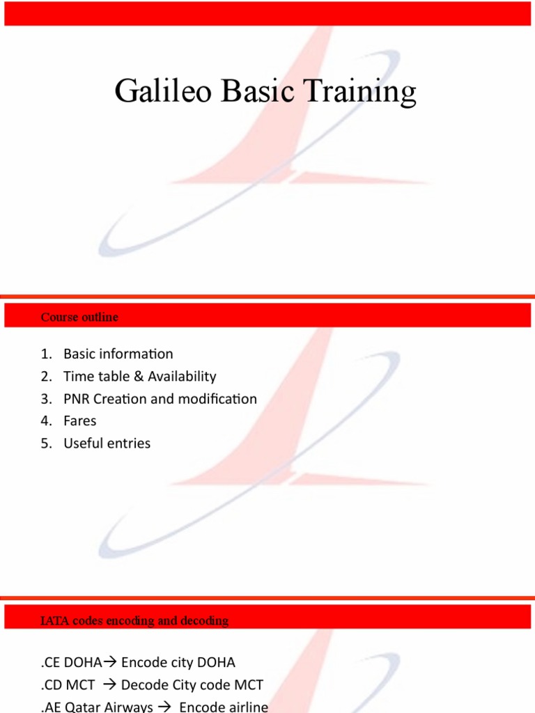 Galileo Basic Training | PDF | Computing | Transport