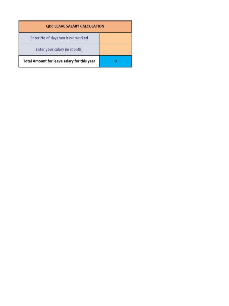 Leave Salary Calculation | PDF