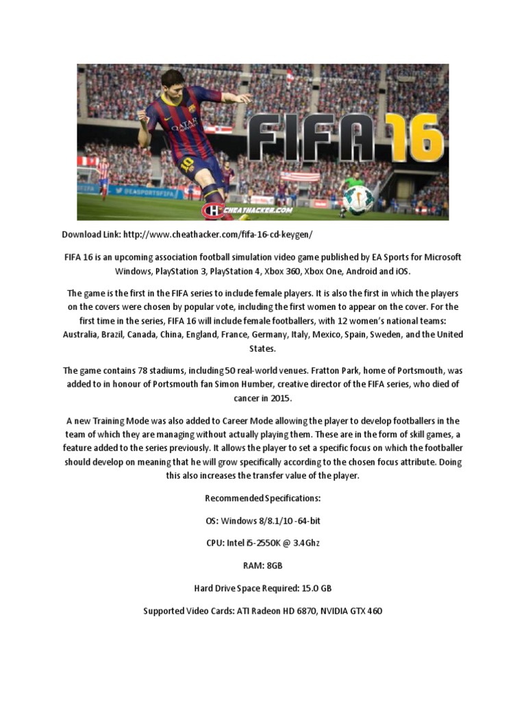 Toaz - Info Fifa 16 CD Serial Key Generator PR | PDF | Computing ...