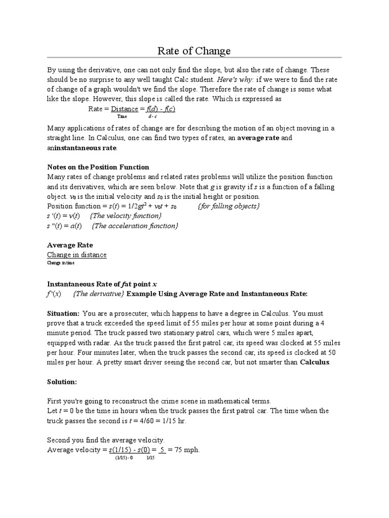 Rate of Change II | PDF | Derivative | Calculus