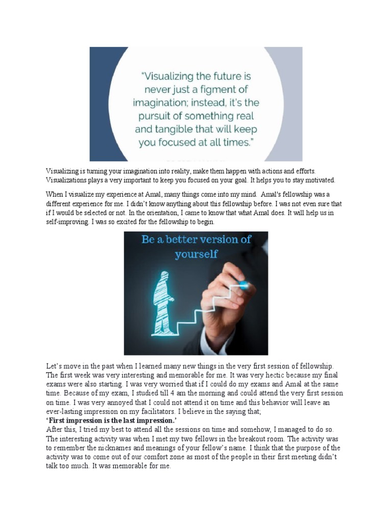 Visualizing Is Turning Your Imagination Into Reality | PDF | Leadership ...