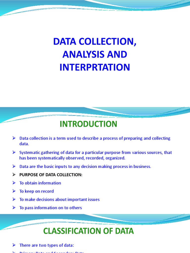 Data Collection, Analysis and Interpretation | PDF | Sampling ...