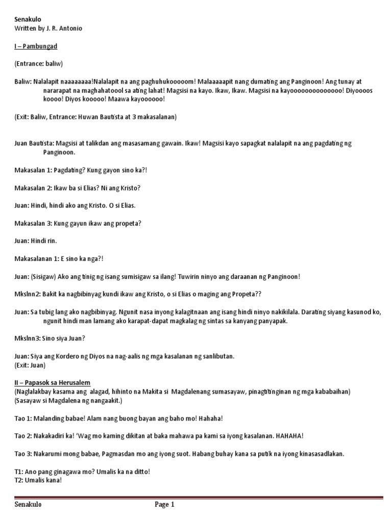 Senakulo Script | PDF