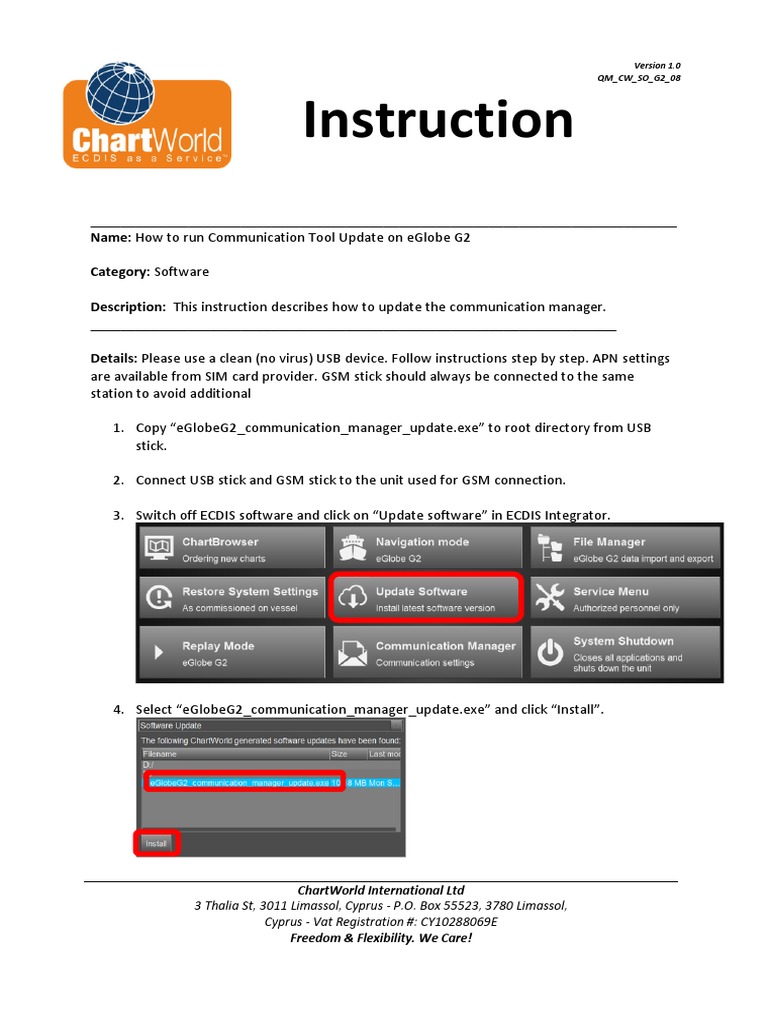 eGlobe G2 Communication Update Guide | PDF | Computer Architecture | Telecommunications