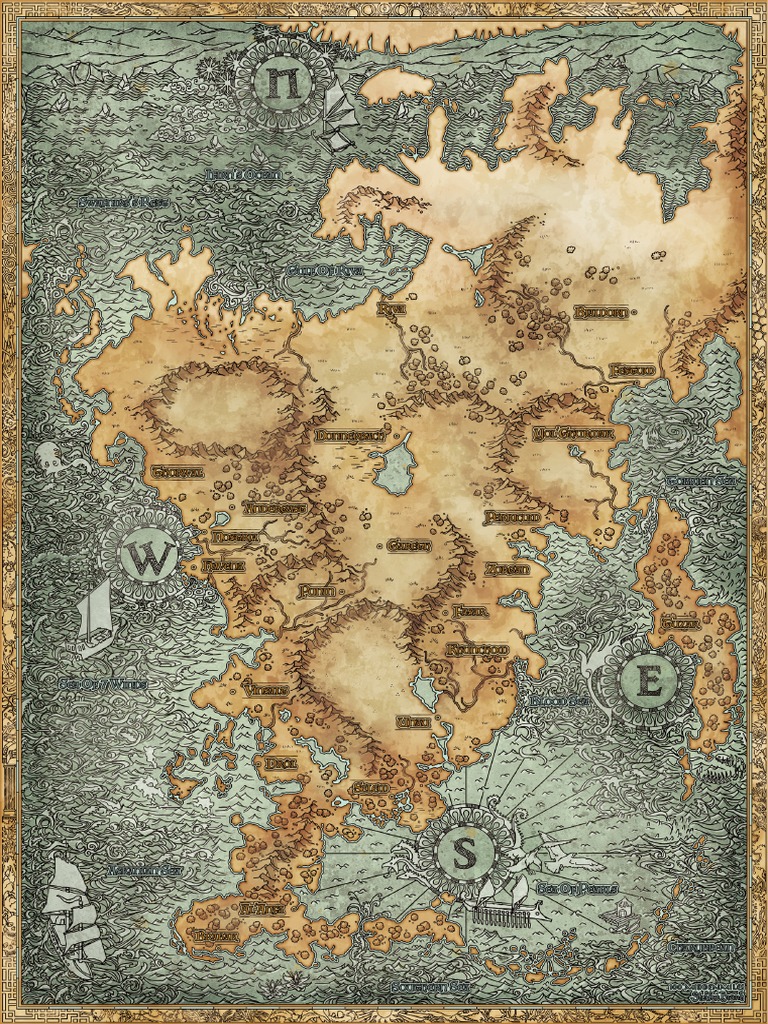 The Dark Eye - In-Game Map of Aventuria (Color) | PDF