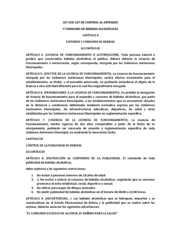 Ley 259 | PDF | Prohibición | Viajes por los Estados Unidos