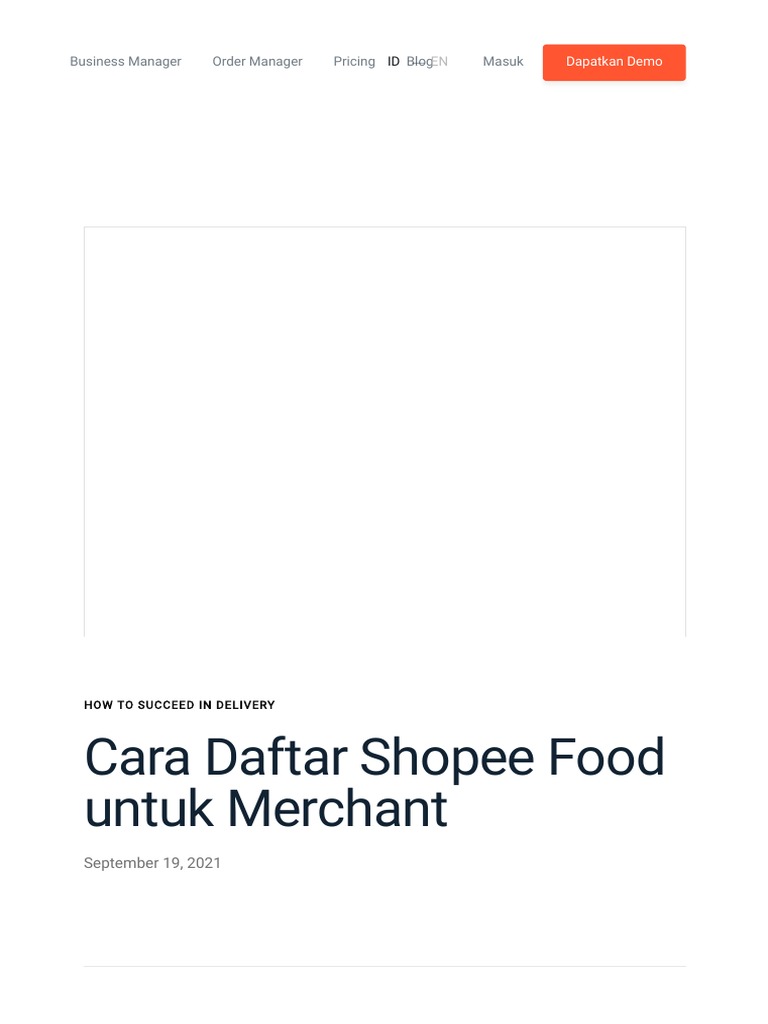 Cara Daftar Shopee Food Untuk Merchant Hubster | PDF | Pengelolaan ...