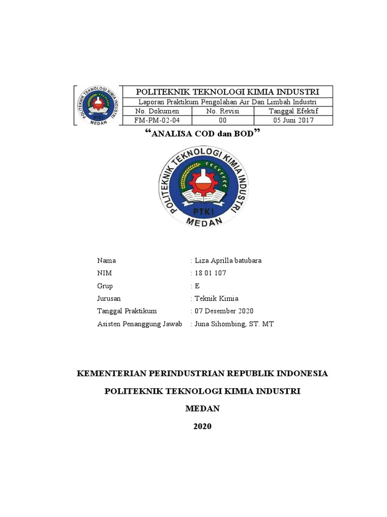 Laporan Analisa COD Dan BOD 1801107. | PDF