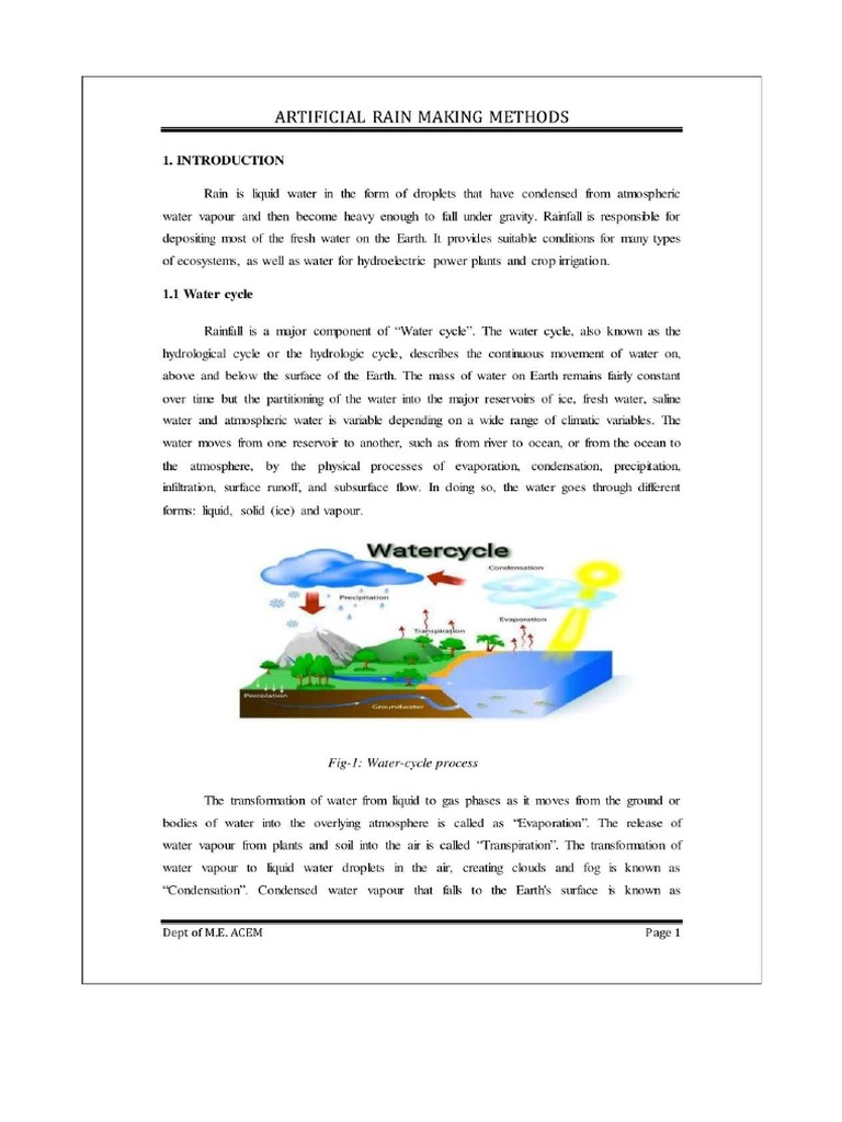 Artificial Rain Making Methods | PDF