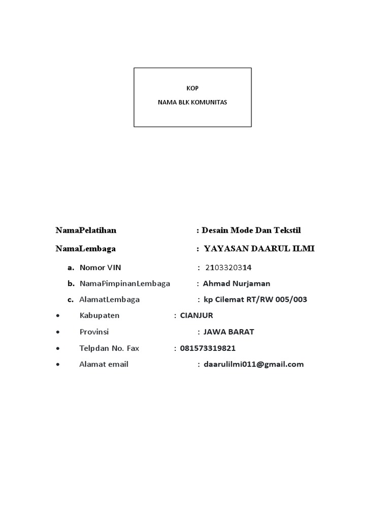 Contoh PROPOSAL BANPROG BLKK | PDF