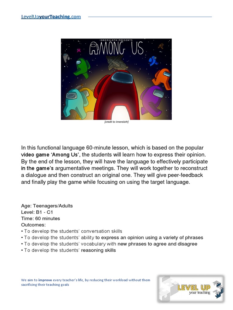 An Among Us Speaking Lesson Plan | PDF | Teachers | Communication