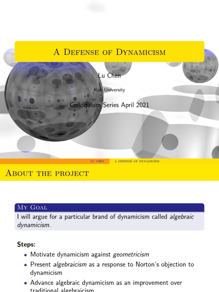 A Defense of Dynamicism: Lu Chen | PDF | Special Relativity | Spacetime