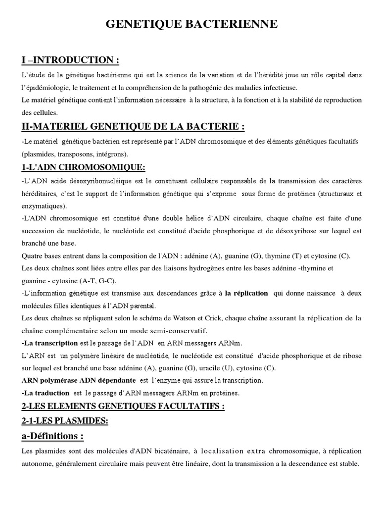 Gene Cours | PDF | Bactériophage | ADN