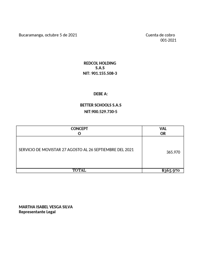 CXC 001-2021 Redcol - Monday | PDF | Factura | Impuestos