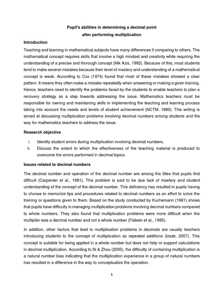 Mtes3073 (Case Study Report) | PDF | Multiplication | National Council ...