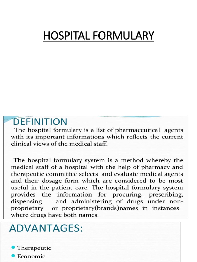 Hospital Formulary | PDF