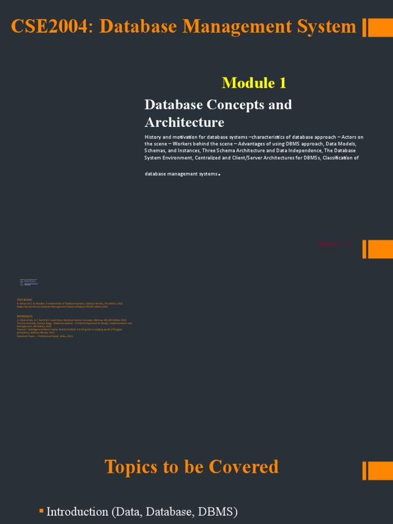 Module 1 - Database Concepts and Architecture | PDF | Databases | Conceptual Model