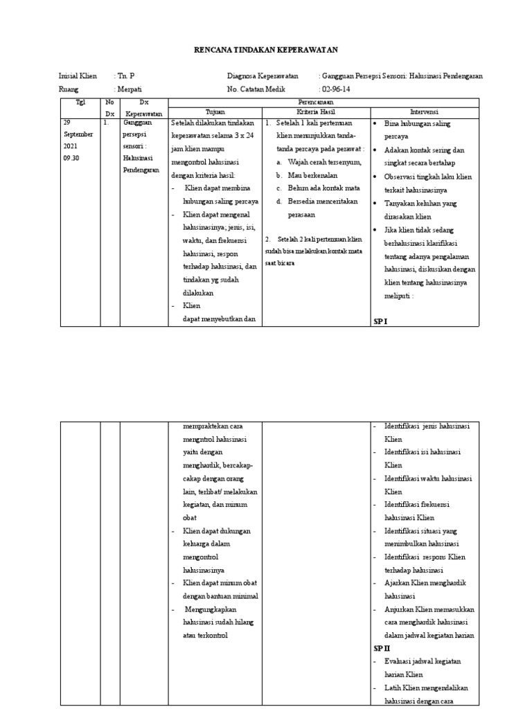 Rencana Tindakan Keperawatan | PDF | Pengembangan Diri