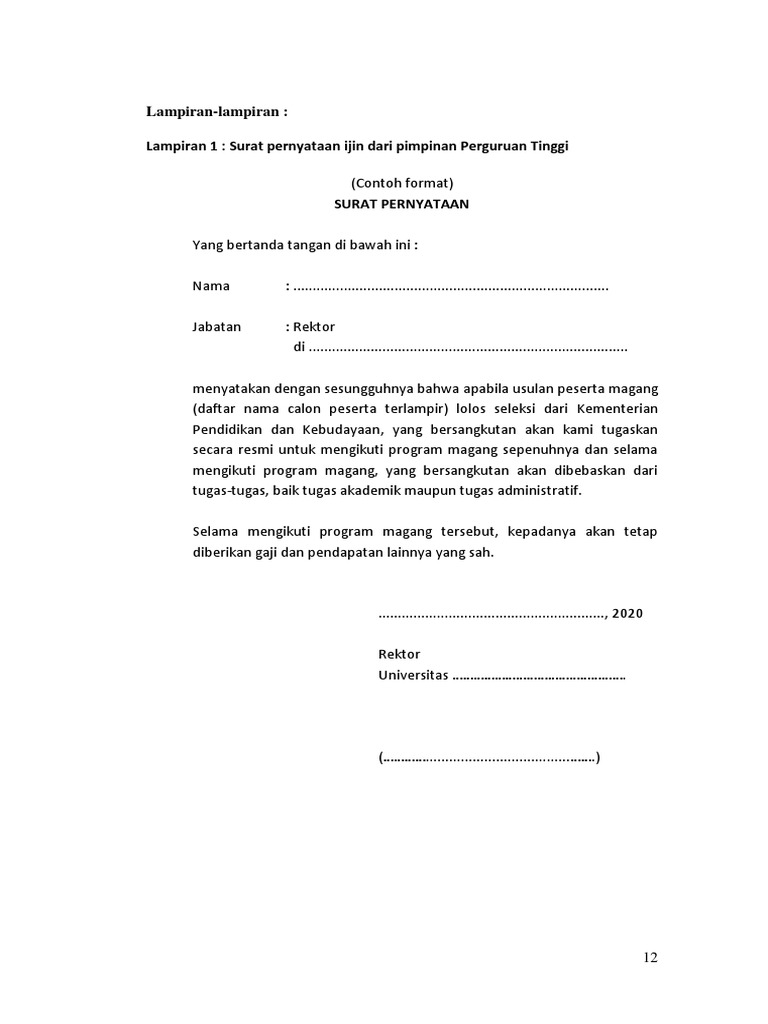 Format Proposal Magang | PDF