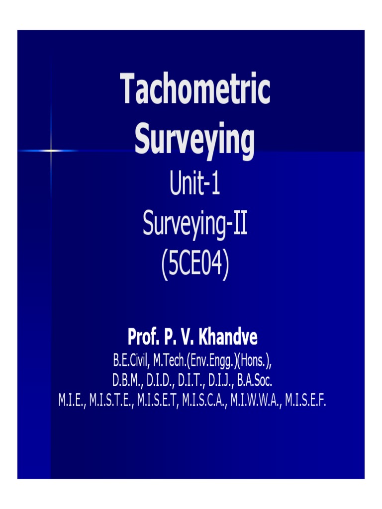 Unit-1 Tacheometry | PDF | Metrology | Scientific Observation