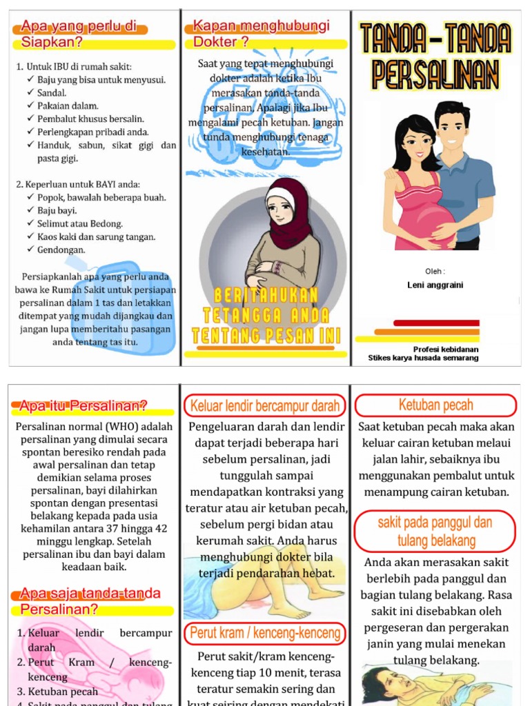 Leaflet Tanda Tanda Persalinan | PDF