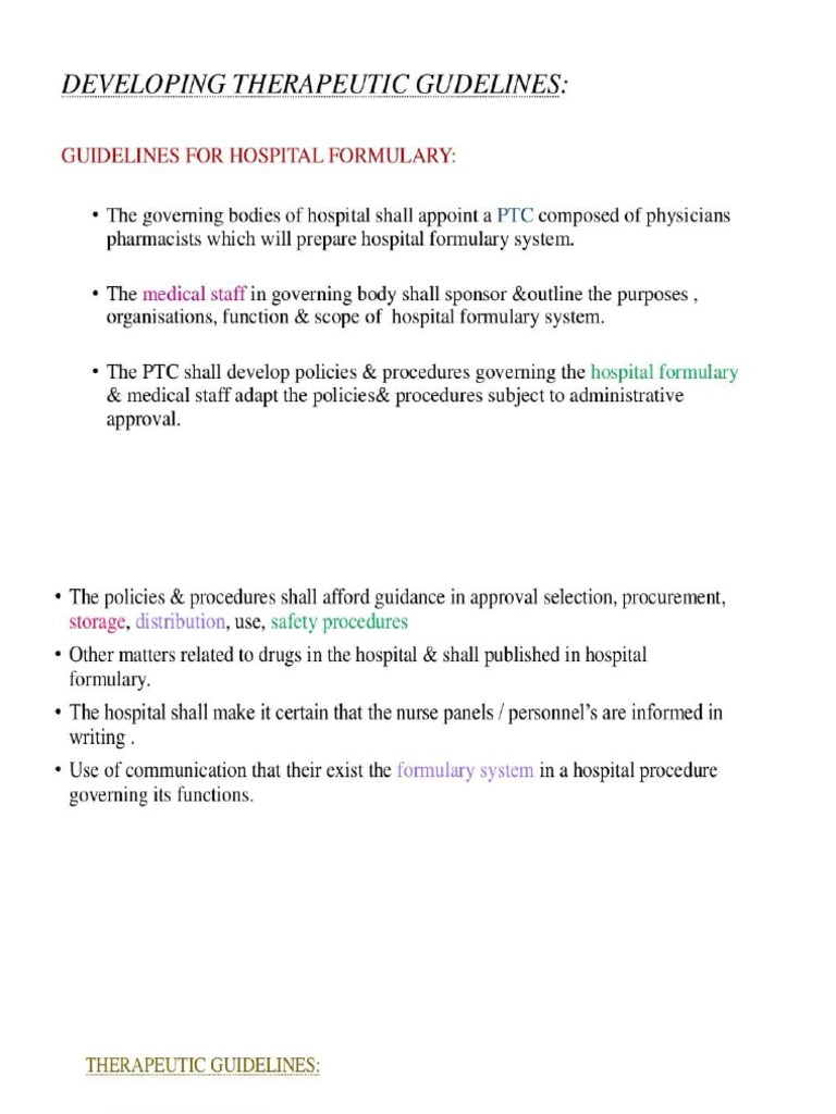 Developing Therapeutic Guidelines | PDF