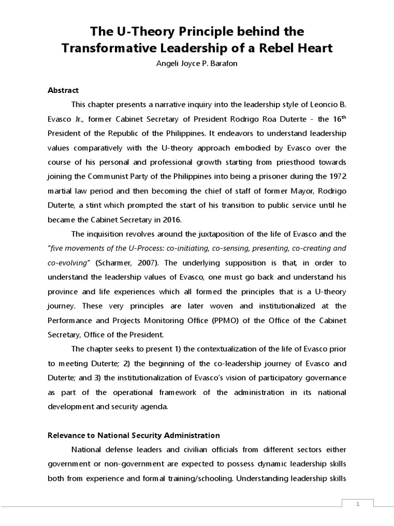 The U-Theory Principle Behind The Transformative Leadership of A Rebel ...