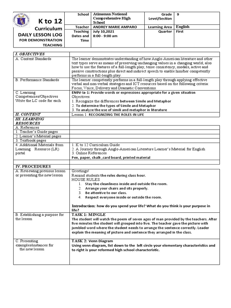 Finals ENGL 224 (Deped LP) - Amparo Andrey Marie | PDF | Metaphor ...