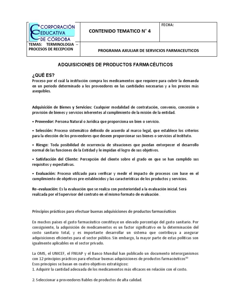 Contenido Tematico #2 | PDF | Calidad (comercial) | Farmacia
