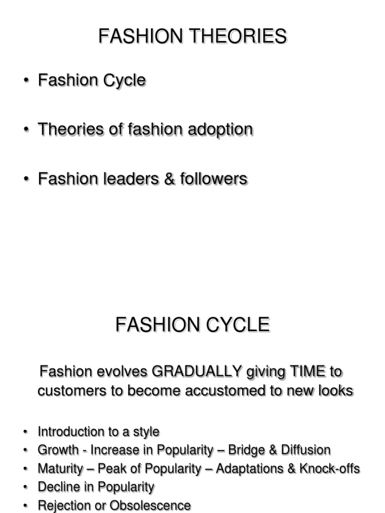 Fo Fashion - Cycle - Theories | PDF | Fashion | Economies