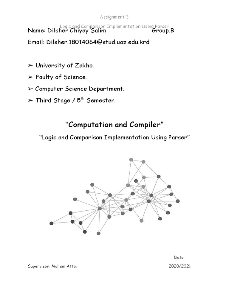 "Computation and Compiler": Assignment 3 Logic and Comparison Implementation Using Parser | PDF ...