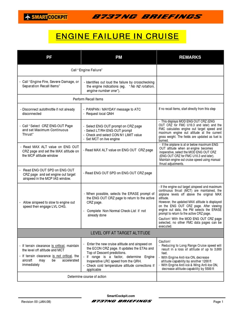 B737NG Engine Failure Guide | PDF | Vehicles | Transport