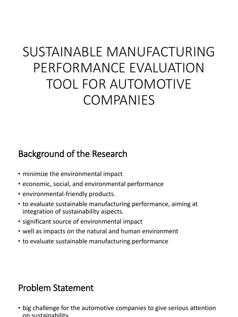 Sustainable Manufacturing Performance Evaluation Tool For Automotive ... Sustainable Manufacturing Performance Evaluation Tool For Automotive ...