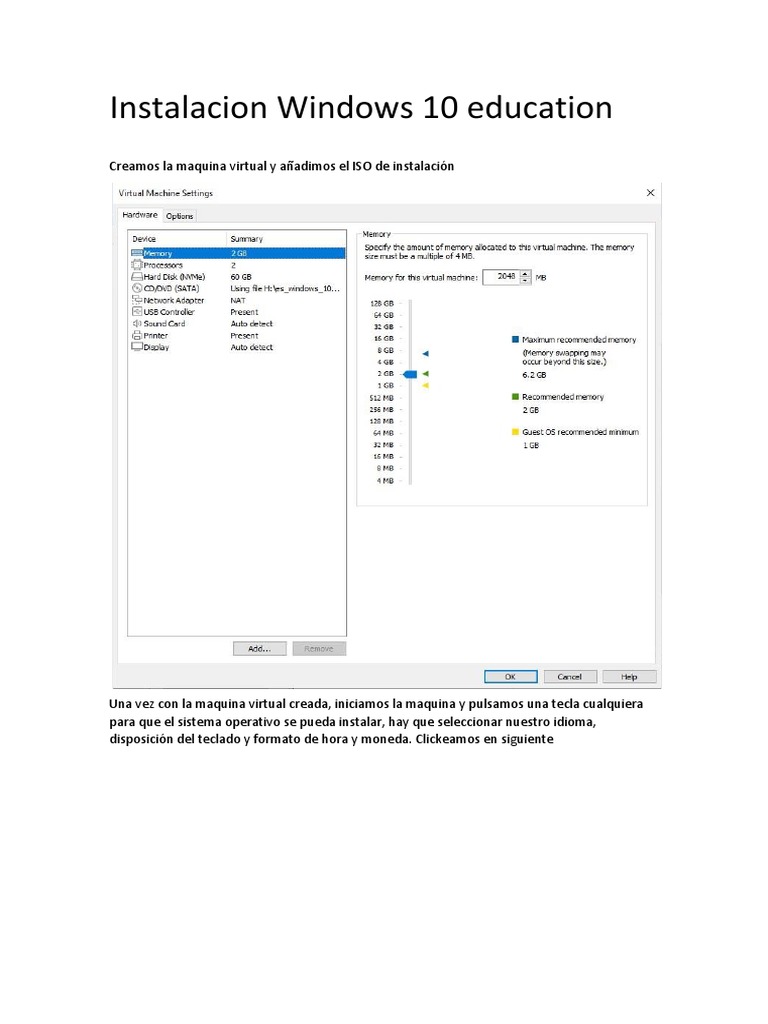 Instalacion Windows 10 Education. | PDF | Windows 10 | Dirección IP