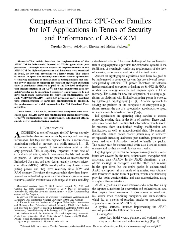 Comparison of Three CPU-Core Families For IoT Applications in Terms of ...