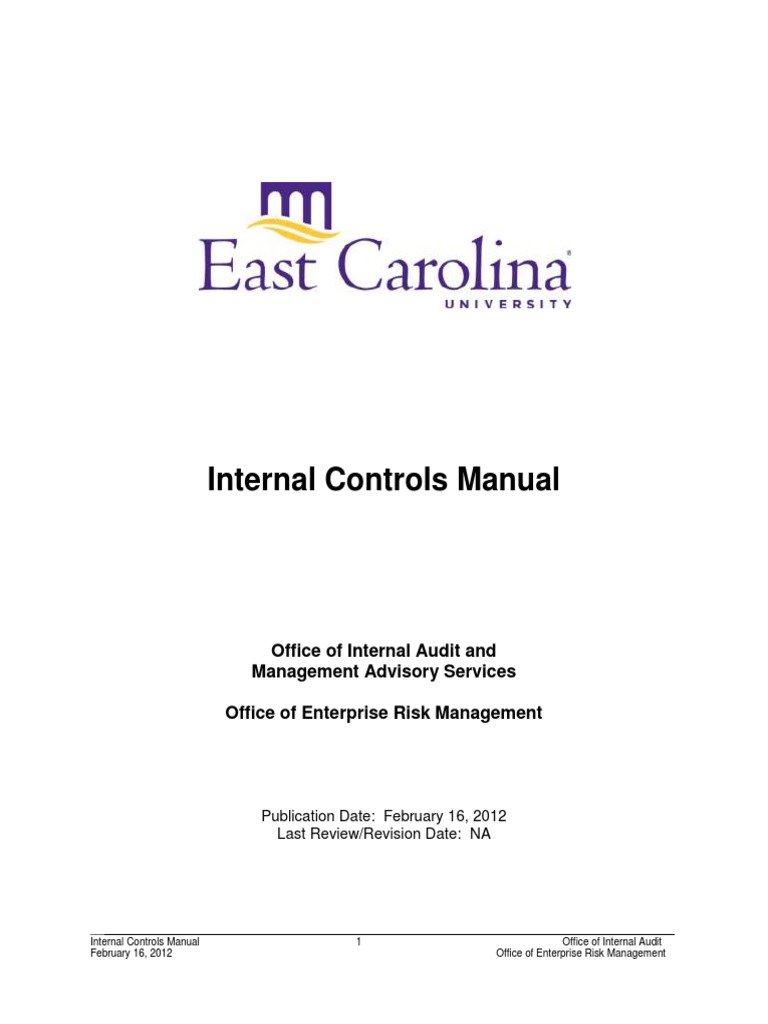 Internal Controls Manual: Office of Internal Audit and Management ...