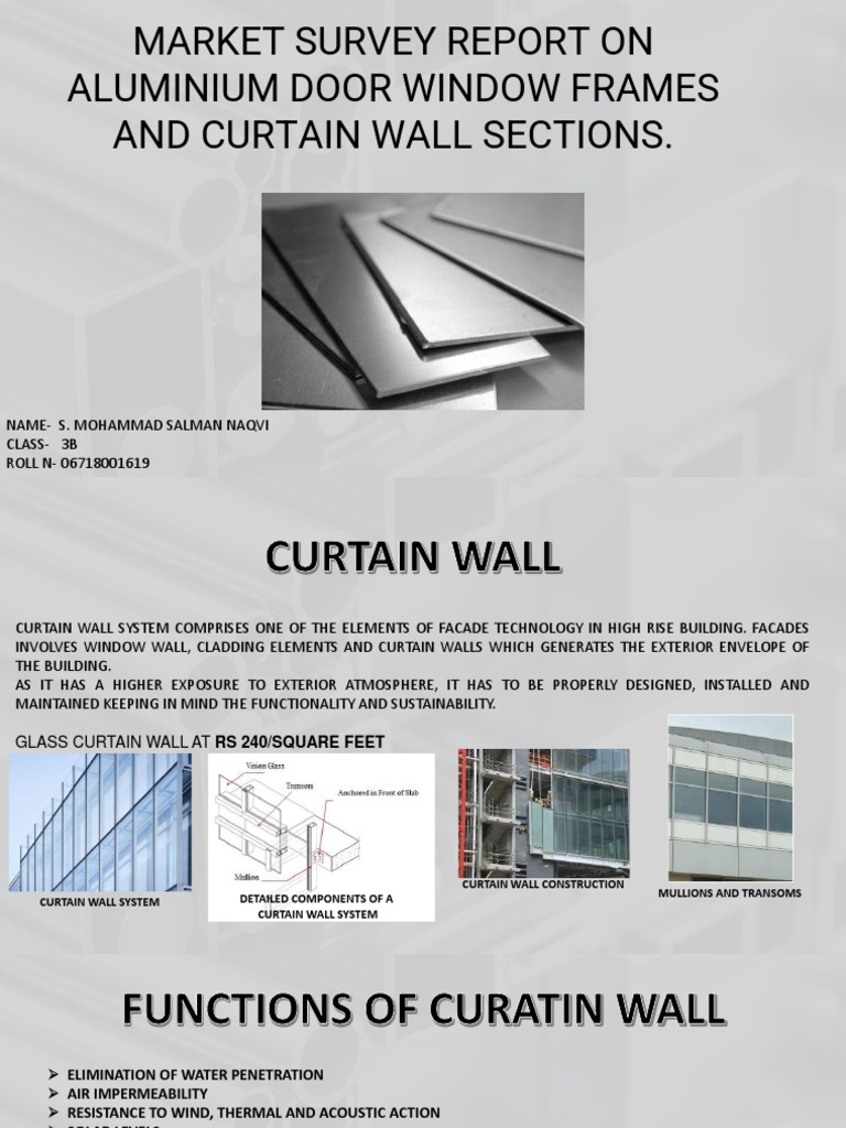 Sections of Aluminium Doors/windows and Curtain Walls | PDF | Window | Door