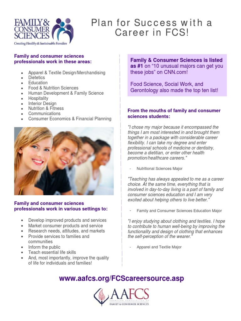 FCS Career Fact Sheet | PDF | Home Economics | Dietitian