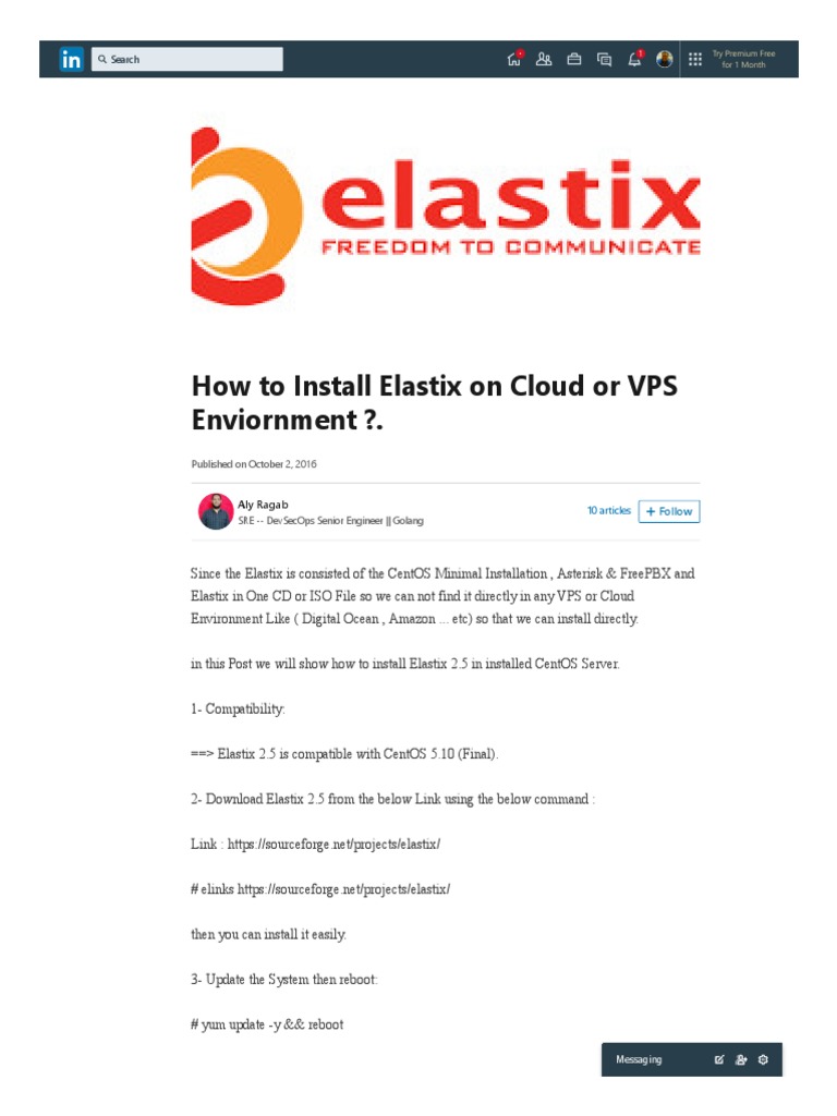 How To Install Elastix On Cloud or VPS Enviornment | PDF | Computing | Software