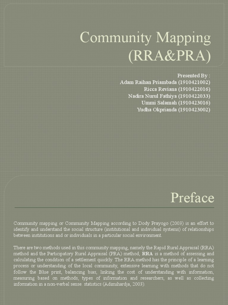 KBI - Group 2 - Community Mapping (RRA & PRA) | PDF