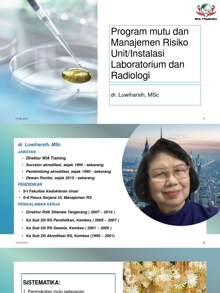 DR Luwiharsih - Materi Rev - Mutu Dan Manrisk Lab - Radiologi - Kol Ark Ap Pap Pab - 191021 ...