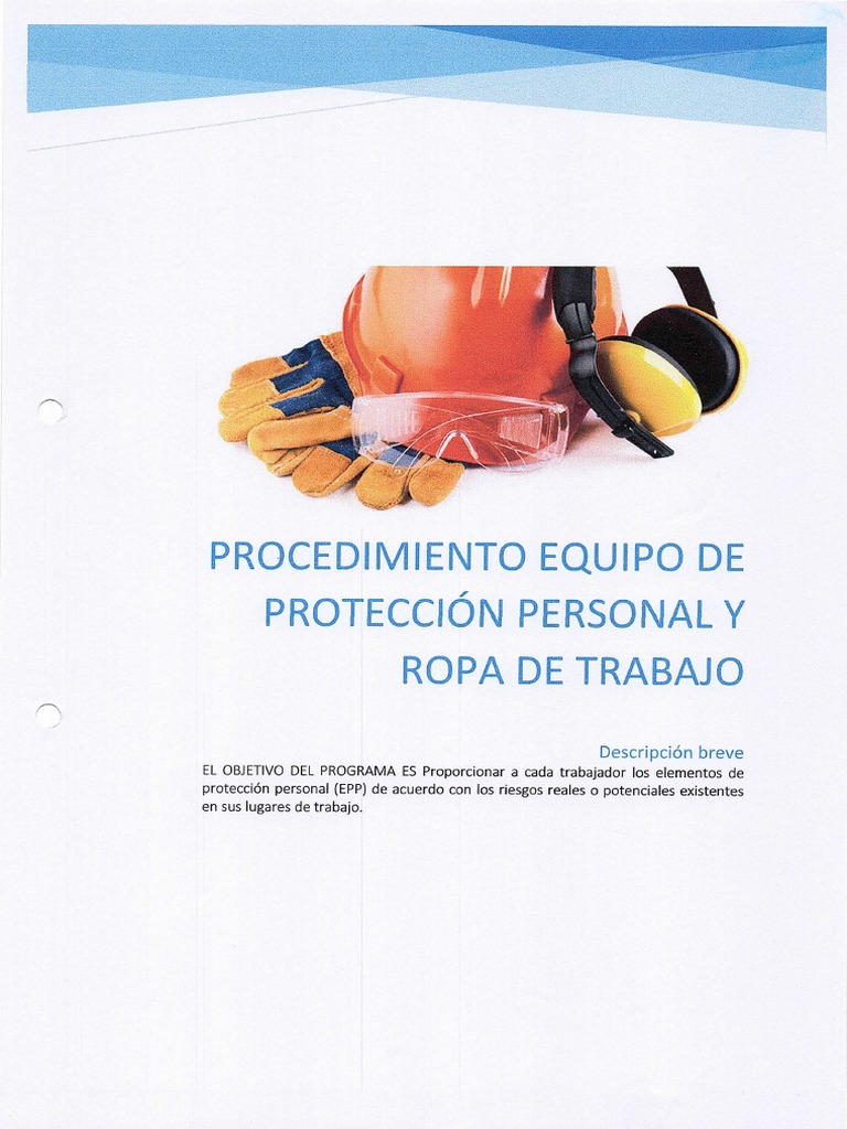 E Procedimiento EPP | PDF | Riesgo | La seguridad