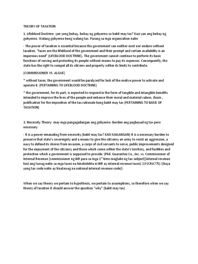 Taxation Theories | PDF | Taxes | Government