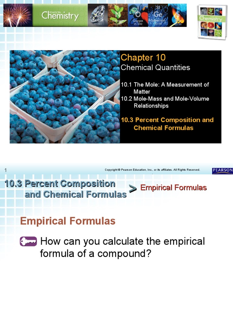 Chemical Quantities: 10.3 Percent Composition and Chemical Formulas ...