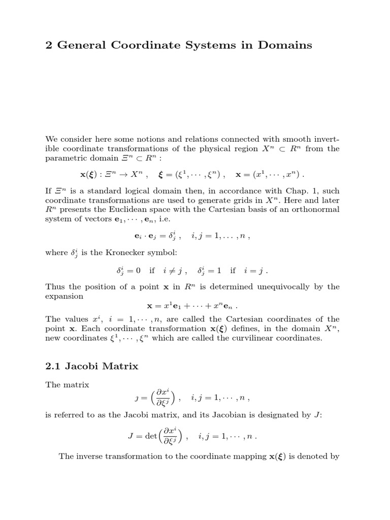 General Coordinate Systems in Domains | PDF | Euclidean Vector | Tensor