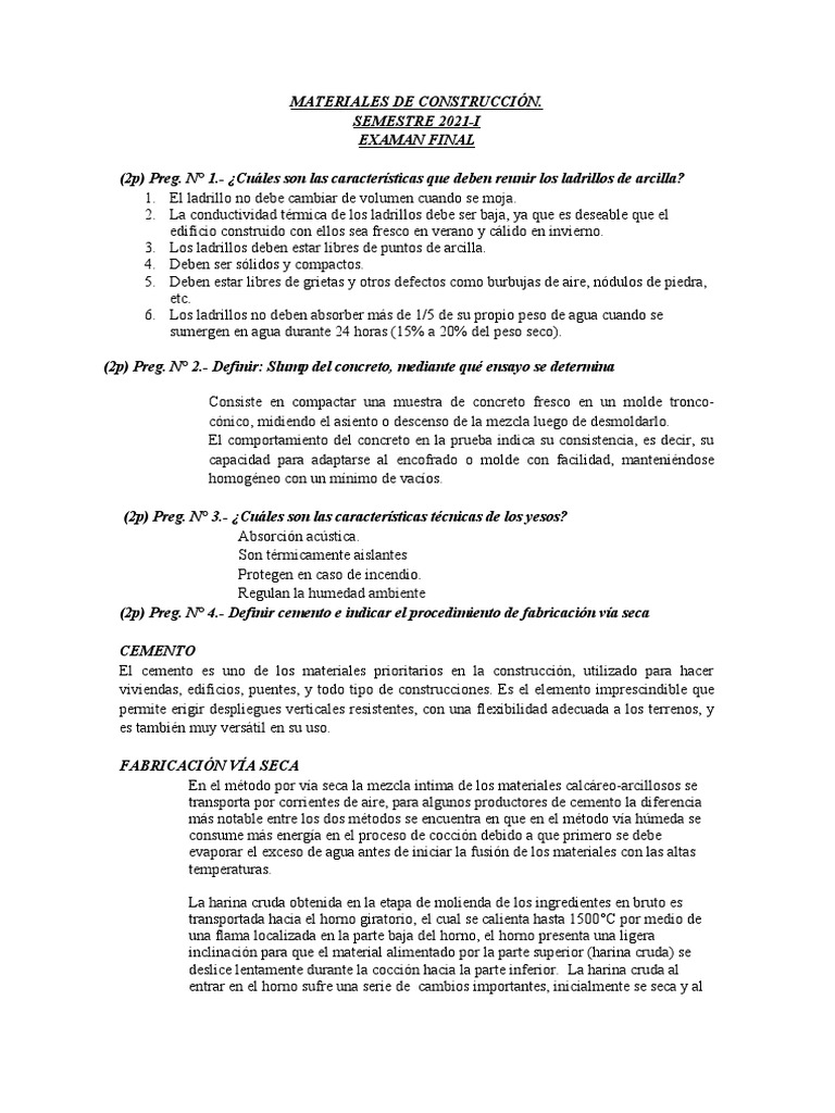 Definición de Materiales de Construcción | PDF | Hormigón | Cemento