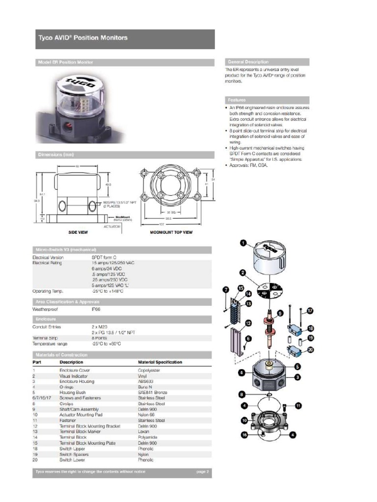 Er Monitor Position Tyco-Brochure | PDF